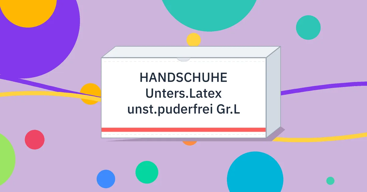 Symbolbild: Packung mit der Aufschrift HANDSCHUHE Unters.Latex unst.puderfrei Gr.L (PZN 04980159) – Verfügbarkeit und Bezug in Apotheken in Frankfurt am Main