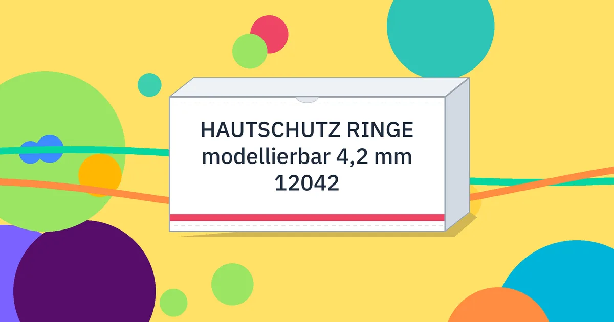 Symbolbild: Packung mit der Aufschrift HAUTSCHUTZ RINGE modellierbar 4,2 mm 12042 (PZN 09198475) – Verfügbarkeit und Bezug in Apotheken in Frankfurt am Main