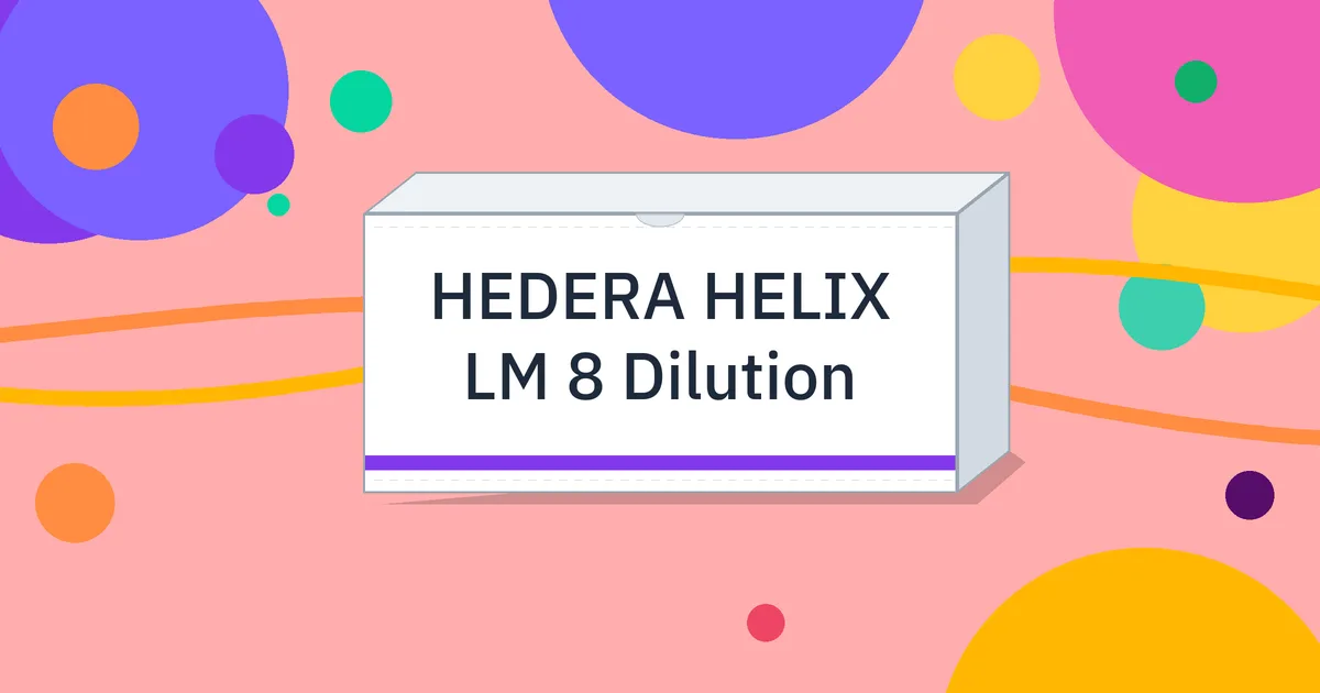 Symbolbild: Packung mit der Aufschrift HEDERA HELIX LM 8 Dilution (PZN 12885297) – Verfügbarkeit und Bezug in Apotheken in Frankfurt am Main