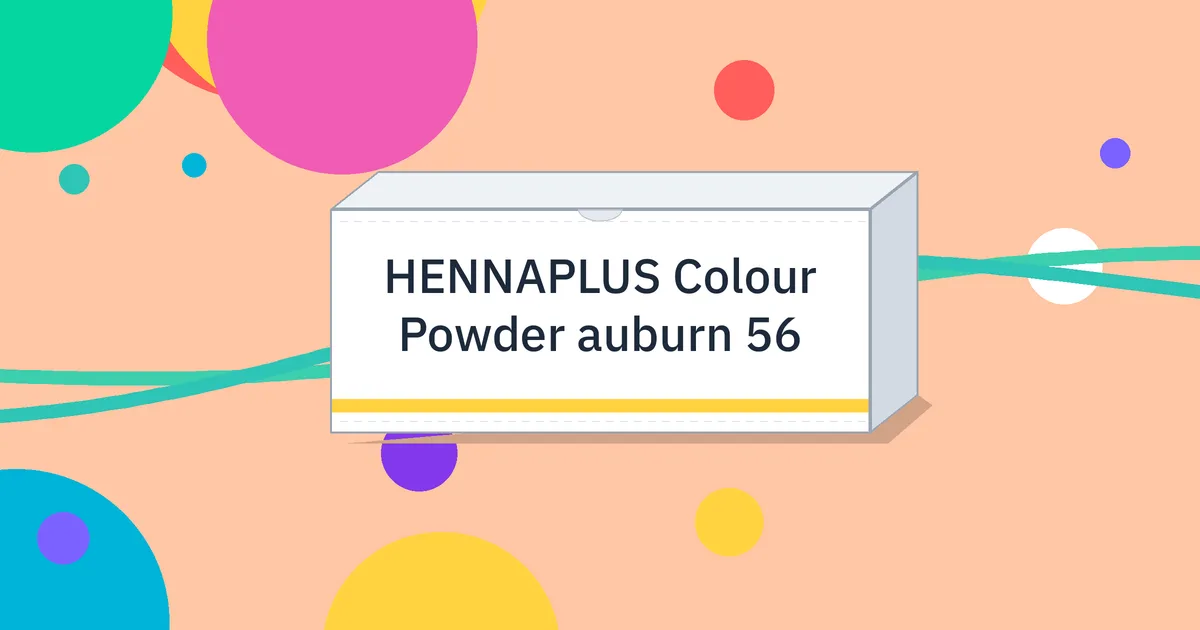 Symbolbild: Packung mit der Aufschrift HENNAPLUS Colour Powder auburn 56 (PZN 00099487) – Verfügbarkeit und Bezug in Apotheken in Frankfurt am Main