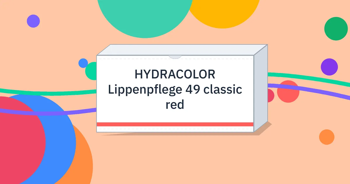 Symbolbild: Packung mit der Aufschrift HYDRACOLOR Lippenpflege 49 classic red (PZN 13862631) – Verfügbarkeit und Bezug in Apotheken in Frankfurt am Main