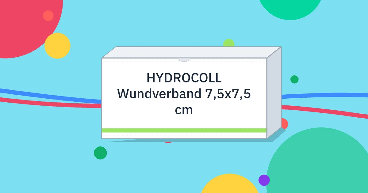 Symbolbild: Packung mit der Aufschrift HYDROCOLL Wundverband 7,5x7,5 cm (PZN 02930269) – Verfügbarkeit und Bezug in Apotheken in Frankfurt am Main