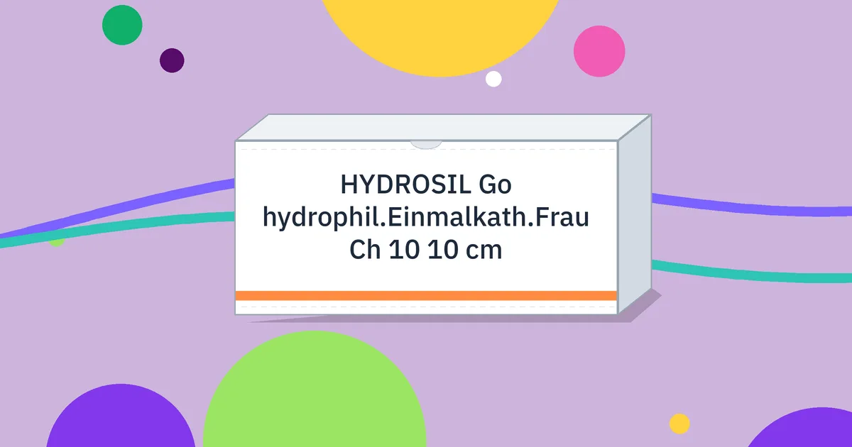 Symbolbild: Packung mit der Aufschrift HYDROSIL Go hydrophil.Einmalkath.Frau Ch 10 10 cm (PZN 11668652) – Verfügbarkeit und Bezug in Apotheken in Frankfurt am Main