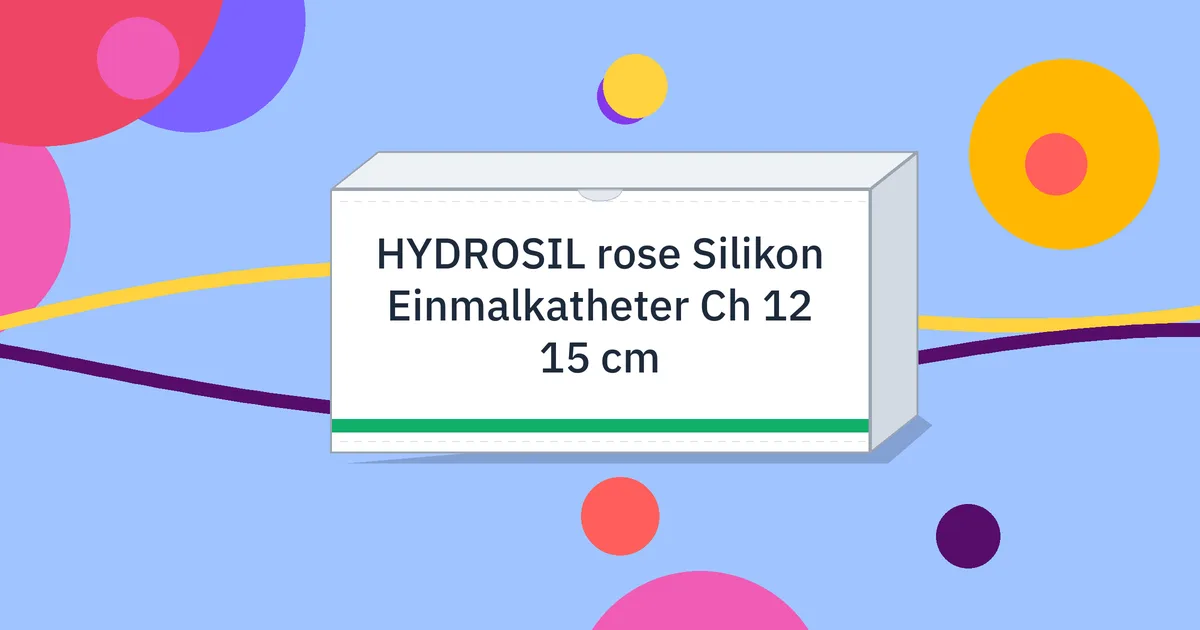 Symbolbild: Packung mit der Aufschrift HYDROSIL rose Silikon Einmalkatheter Ch 12 15 cm (PZN 11124136) – Verfügbarkeit und Bezug in Apotheken in Frankfurt am Main