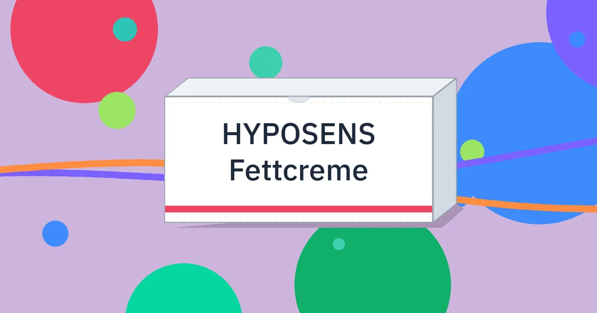 Symbolbild: Packung mit der Aufschrift HYPOSENS Fettcreme (PZN 04748669) – Verfügbarkeit und Bezug in Apotheken in Frankfurt am Main