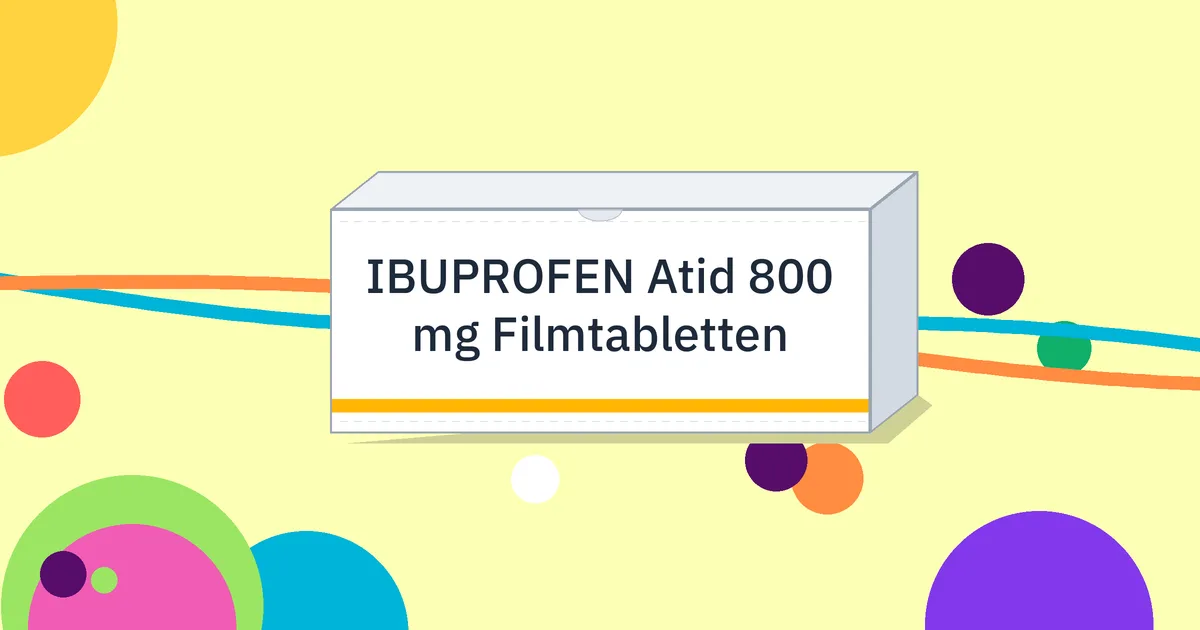 Symbolbild: Packung mit der Aufschrift IBUPROFEN Atid 800 mg Filmtabletten (PZN 08648048) – Verfügbarkeit und Bezug in Apotheken in Frankfurt am Main