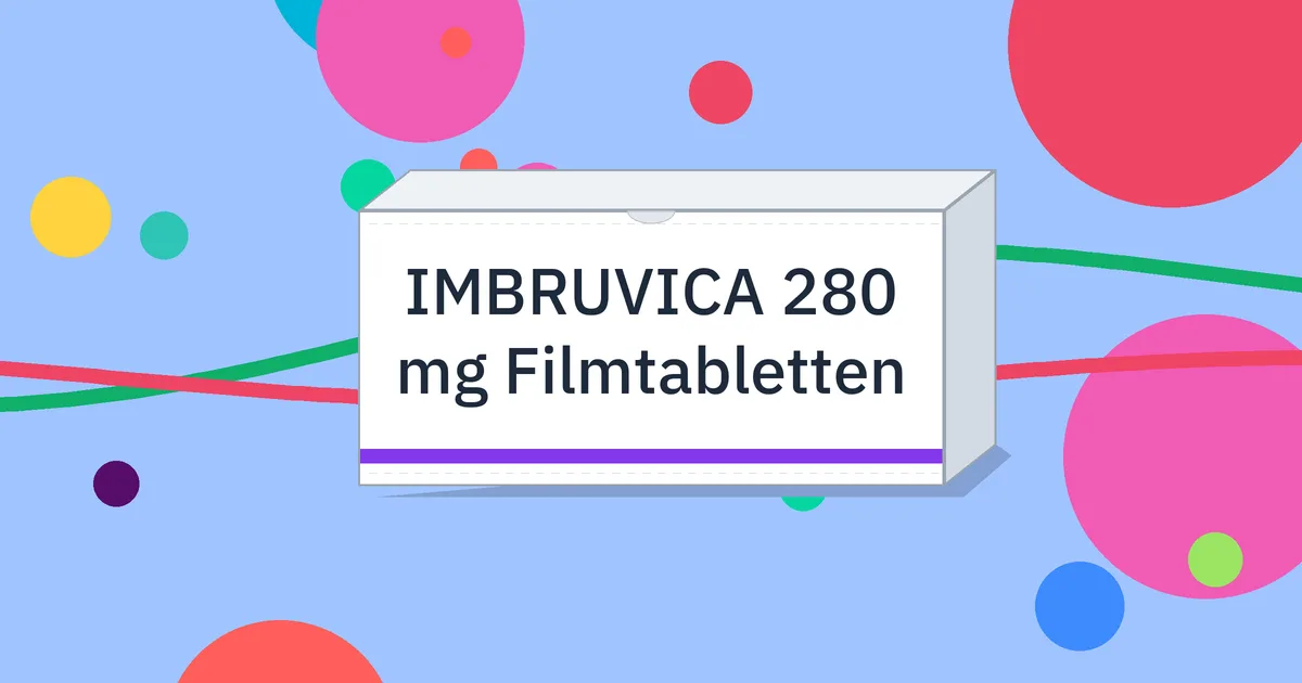 Symbolbild: Packung mit der Aufschrift IMBRUVICA 280 mg Filmtabletten (PZN 20304943) – Verfügbarkeit und Bezug in Apotheken in Frankfurt am Main