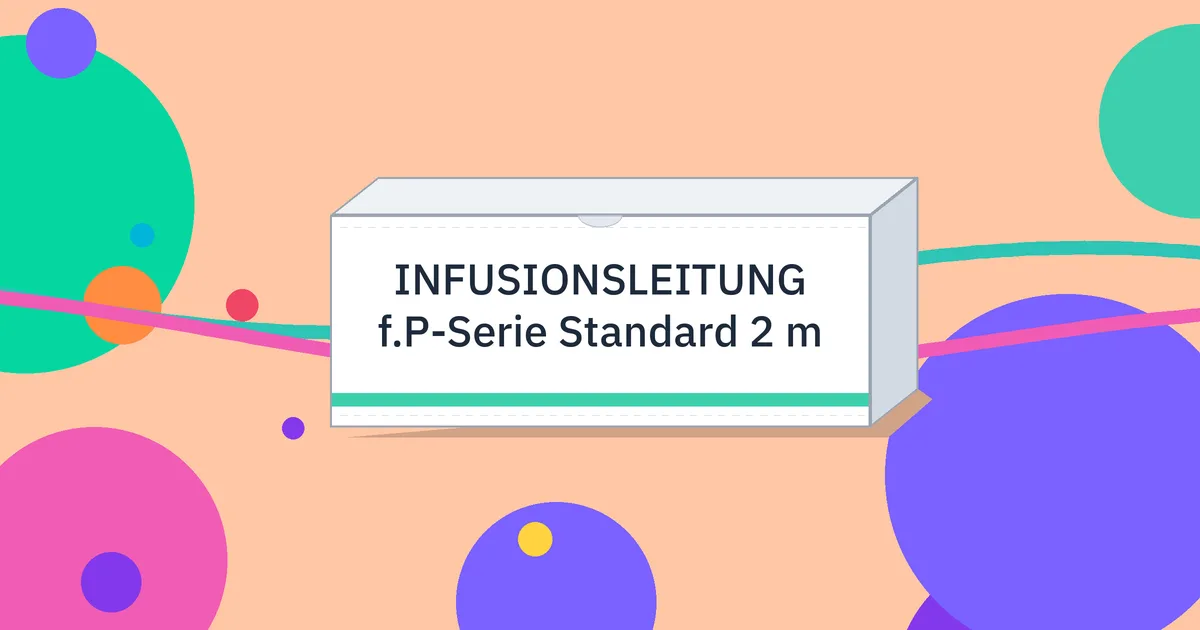 Symbolbild: Packung mit der Aufschrift INFUSIONSLEITUNG f.P-Serie Standard 2 m (PZN 00222746) – Verfügbarkeit und Bezug in Apotheken in Frankfurt am Main