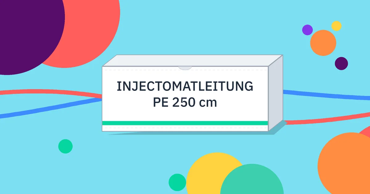 Symbolbild: Packung mit der Aufschrift INJECTOMATLEITUNG PE 250 cm (PZN 03455385) – Verfügbarkeit und Bezug in Apotheken in Frankfurt am Main