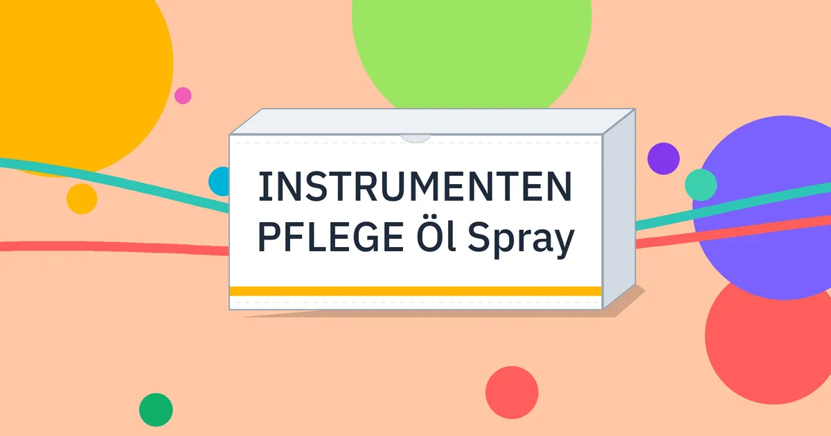Symbolbild: Packung mit der Aufschrift INSTRUMENTEN PFLEGE Öl Spray (PZN 09293653) – Verfügbarkeit und Bezug in Apotheken in Frankfurt am Main