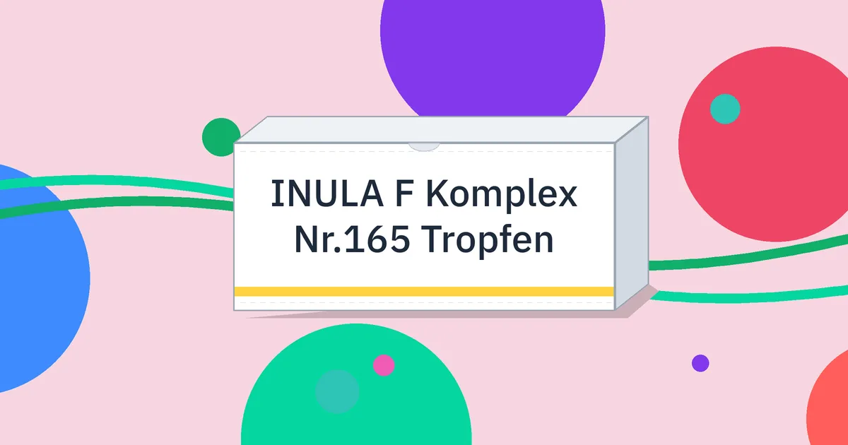 Symbolbild: Packung mit der Aufschrift INULA F Komplex Nr.165 Tropfen (PZN 07417915) – Verfügbarkeit und Bezug in Apotheken in Frankfurt am Main