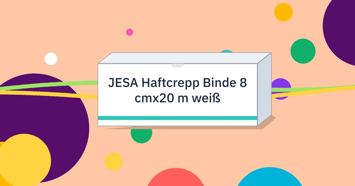 Symbolbild: Packung mit der Aufschrift JESA Haftcrepp Binde 8 cmx20 m weiß (PZN 10417304) – Verfügbarkeit und Bezug in Apotheken in Frankfurt am Main