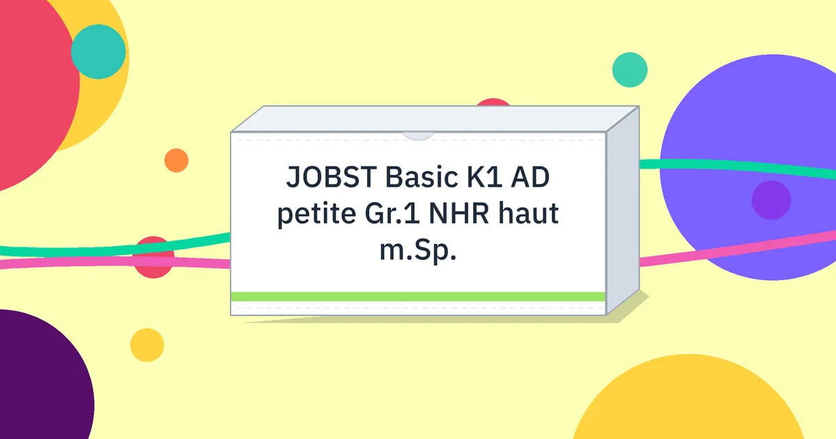 Symbolbild: Packung mit der Aufschrift JOBST Basic K1 AD petite Gr.1 NHR haut m.Sp. (PZN 15312975) – Verfügbarkeit und Bezug in Apotheken in Frankfurt am Main