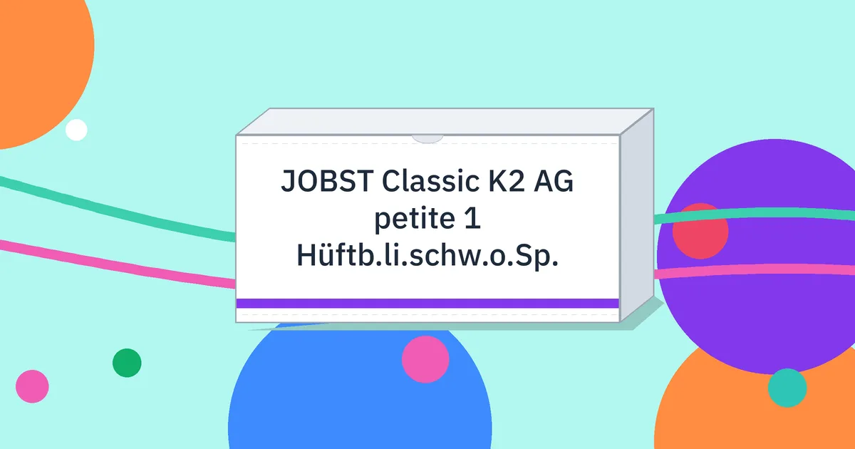 Symbolbild: Packung mit der Aufschrift JOBST Classic K2 AG petite 1 Hüftb.li.schw.o.Sp. (PZN 13064639) – Verfügbarkeit und Bezug in Apotheken in Frankfurt am Main