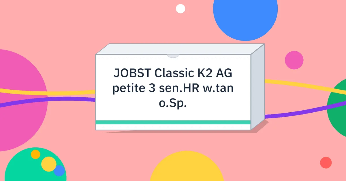 Symbolbild: Packung mit der Aufschrift JOBST Classic K2 AG petite 3 sen.HR w.tan o.Sp. (PZN 17961761) – Verfügbarkeit und Bezug in Apotheken in Frankfurt am Main