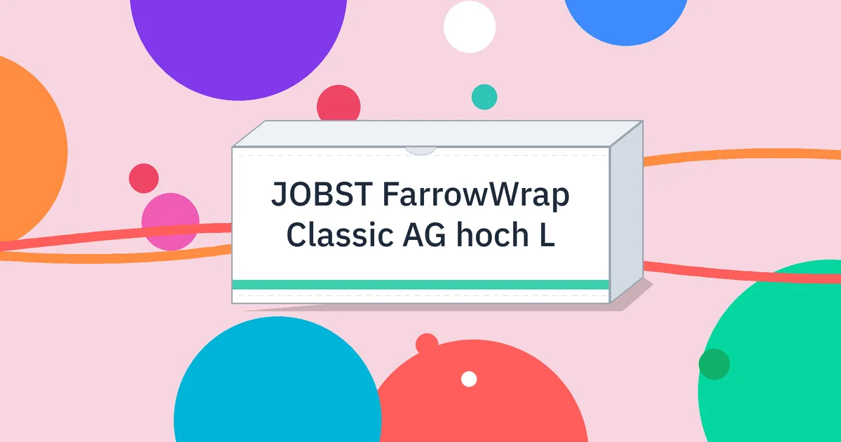 Symbolbild: Packung mit der Aufschrift JOBST FarrowWrap Classic AG hoch L (PZN 13869828) – Verfügbarkeit und Bezug in Apotheken in Frankfurt am Main
