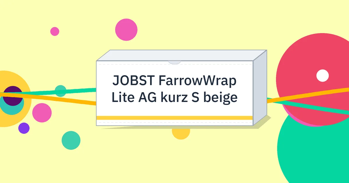 Symbolbild: Packung mit der Aufschrift JOBST FarrowWrap Lite AG kurz S beige (PZN 13870665) – Verfügbarkeit und Bezug in Apotheken in Frankfurt am Main