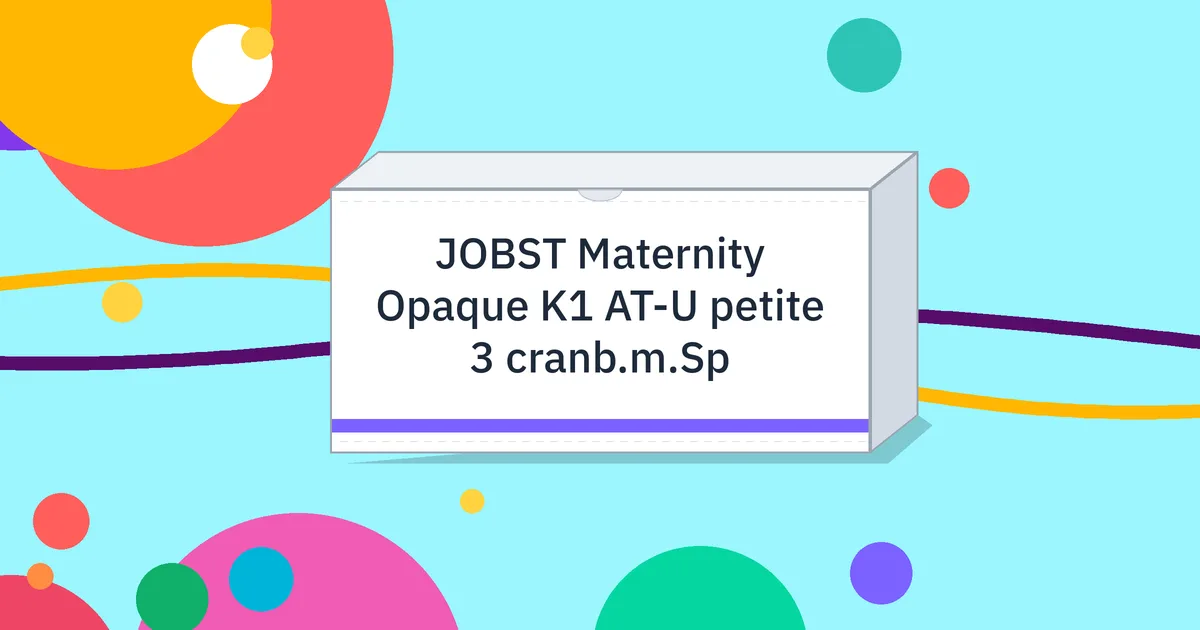 Symbolbild: Packung mit der Aufschrift JOBST Maternity Opaque K1 AT-U petite 3 cranb.m.Sp (PZN 15857657) – Verfügbarkeit und Bezug in Apotheken in Frankfurt am Main