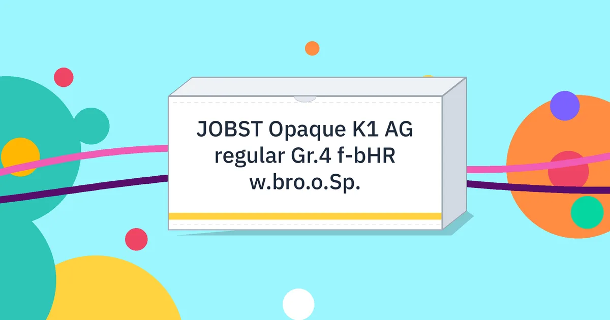Symbolbild: Packung mit der Aufschrift JOBST Opaque K1 AG regular Gr.4 f-bHR w.bro.o.Sp. (PZN 13094698) – Verfügbarkeit und Bezug in Apotheken in Frankfurt am Main