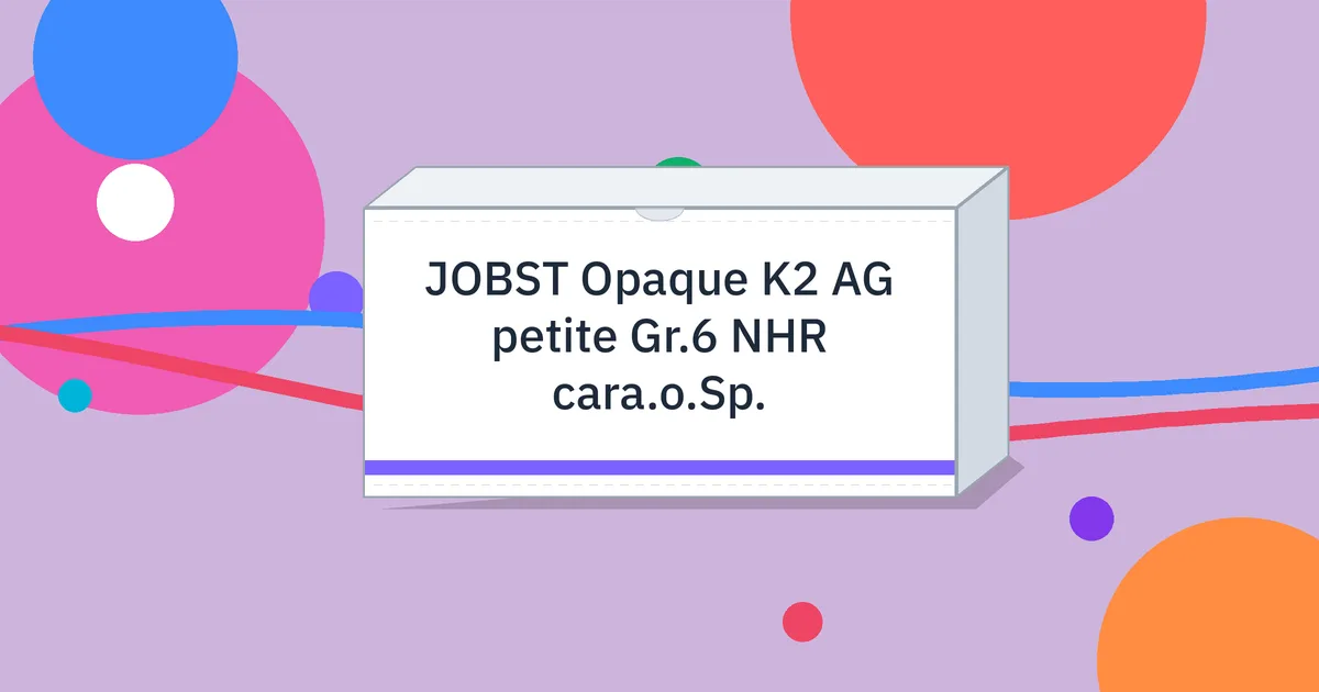 Symbolbild: Packung mit der Aufschrift JOBST Opaque K2 AG petite Gr.6 NHR cara.o.Sp. (PZN 11255039) – Verfügbarkeit und Bezug in Apotheken in Frankfurt am Main
