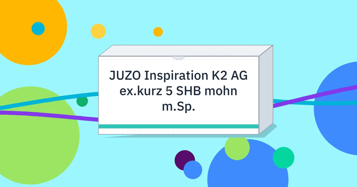 Symbolbild: Packung mit der Aufschrift JUZO Inspiration K2 AG ex.kurz 5 SHB mohn m.Sp. (PZN 14925440) – Verfügbarkeit und Bezug in Apotheken in Frankfurt am Main