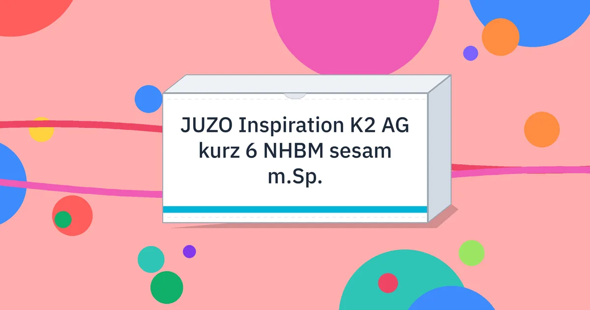 Symbolbild: Packung mit der Aufschrift JUZO Inspiration K2 AG kurz 6 NHBM sesam m.Sp. (PZN 14923820) – Verfügbarkeit und Bezug in Apotheken in Frankfurt am Main