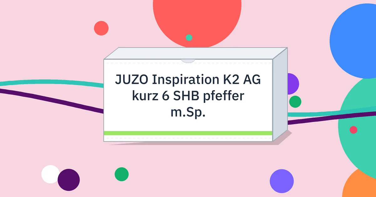Symbolbild: Packung mit der Aufschrift JUZO Inspiration K2 AG kurz 6 SHB pfeffer m.Sp. (PZN 14923731) – Verfügbarkeit und Bezug in Apotheken in Frankfurt am Main