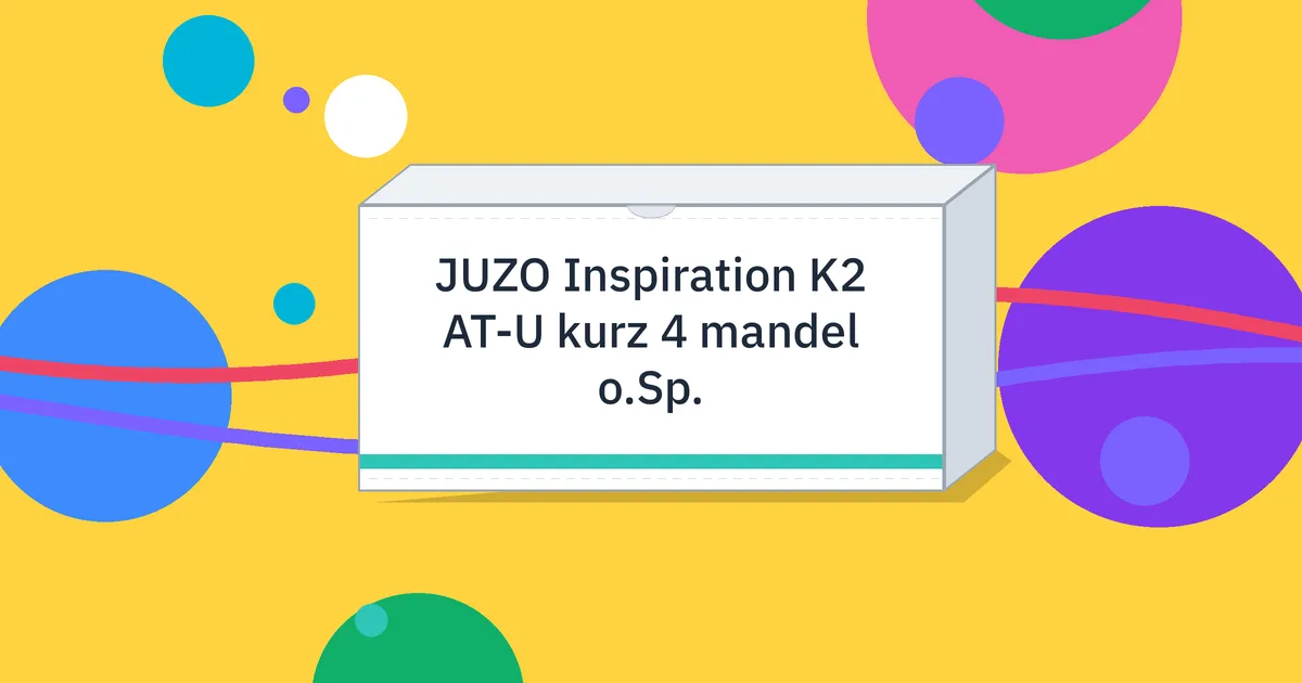Symbolbild: Packung mit der Aufschrift JUZO Inspiration K2 AT-U kurz 4 mandel o.Sp. (PZN 14929194) – Verfügbarkeit und Bezug in Apotheken in Frankfurt am Main