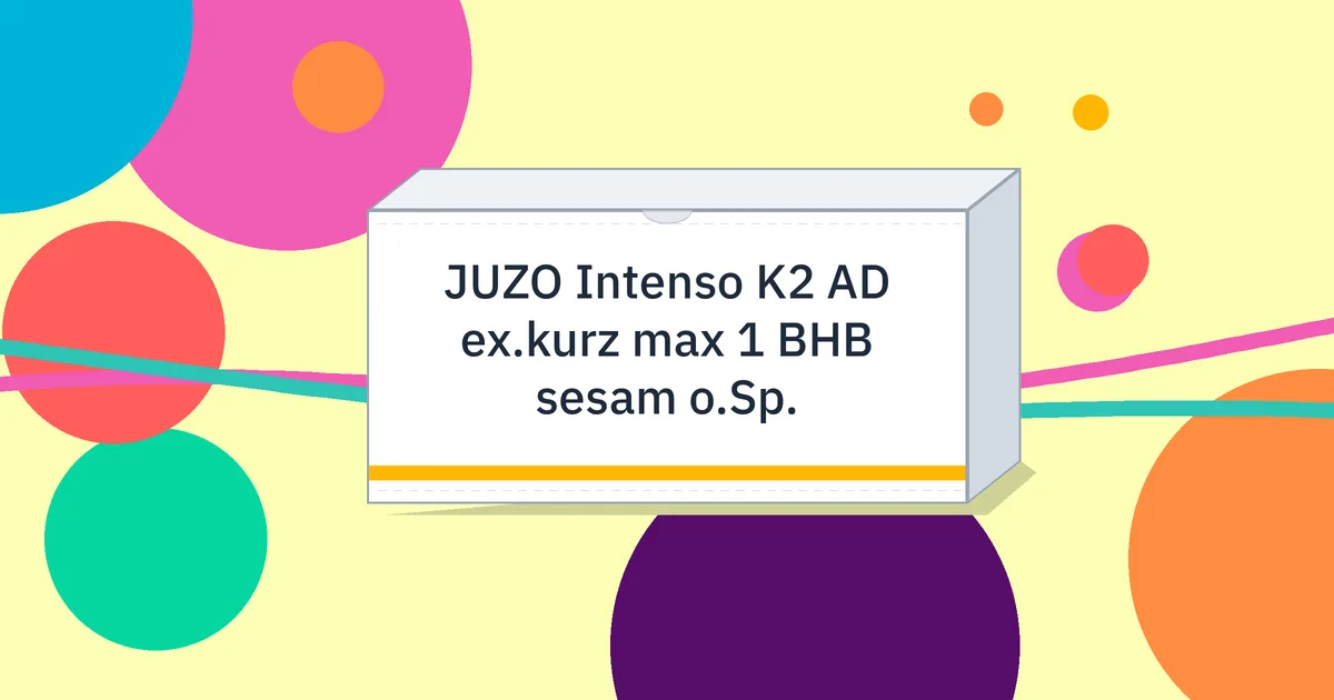 Symbolbild: Packung mit der Aufschrift JUZO Intenso K2 AD ex.kurz max 1 BHB sesam o.Sp. (PZN 18624422) – Verfügbarkeit und Bezug in Apotheken in Frankfurt am Main