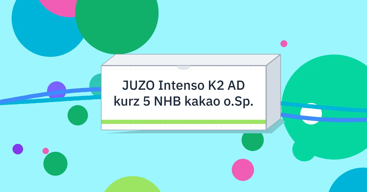Symbolbild: Packung mit der Aufschrift JUZO Intenso K2 AD kurz 5 NHB kakao o.Sp. (PZN 18621837) – Verfügbarkeit und Bezug in Apotheken in Frankfurt am Main
