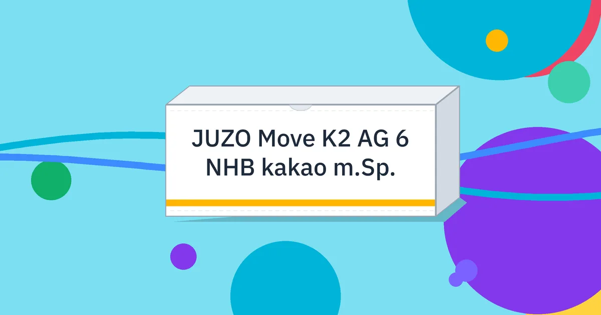 Symbolbild: Packung mit der Aufschrift JUZO Move K2 AG 6 NHB kakao m.Sp. (PZN 18555514) – Verfügbarkeit und Bezug in Apotheken in Frankfurt am Main
