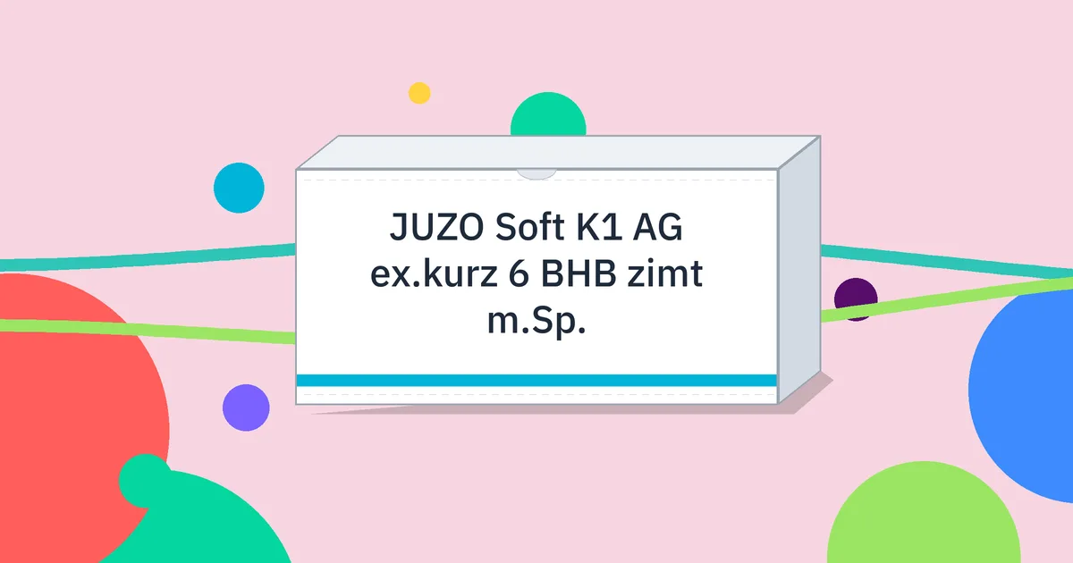 Symbolbild: Packung mit der Aufschrift JUZO Soft K1 AG ex.kurz 6 BHB zimt m.Sp. (PZN 14823449) – Verfügbarkeit und Bezug in Apotheken in Frankfurt am Main
