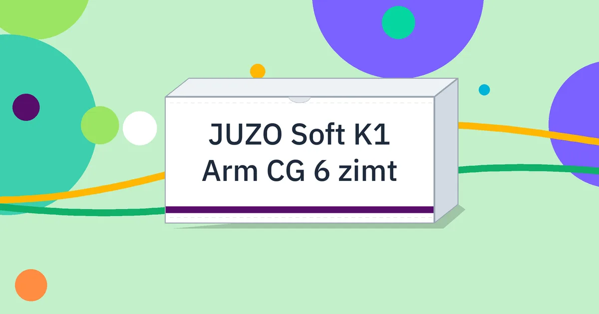Symbolbild: Packung mit der Aufschrift JUZO Soft K1 Arm CG 6 zimt (PZN 15508276) – Verfügbarkeit und Bezug in Apotheken in Frankfurt am Main