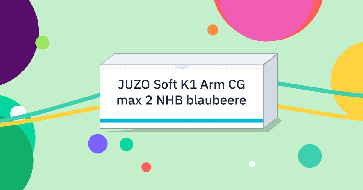 Symbolbild: Packung mit der Aufschrift JUZO Soft K1 Arm CG max 2 NHB blaubeere (PZN 15509028) – Verfügbarkeit und Bezug in Apotheken in Frankfurt am Main