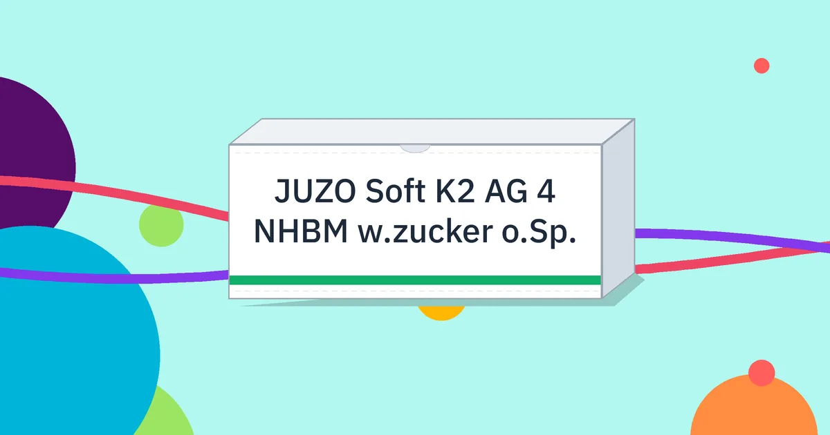 Symbolbild: Packung mit der Aufschrift JUZO Soft K2 AG 4 NHBM w.zucker o.Sp. (PZN 15001519) – Verfügbarkeit und Bezug in Apotheken in Frankfurt am Main