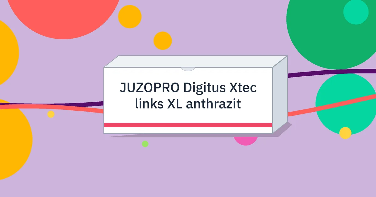 Symbolbild: Packung mit der Aufschrift JUZOPRO Digitus Xtec links XL anthrazit (PZN 16766425) – Verfügbarkeit und Bezug in Apotheken in Frankfurt am Main