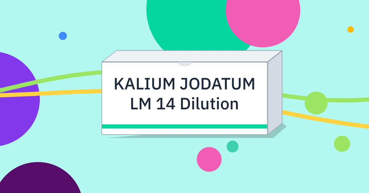 Symbolbild: Packung mit der Aufschrift KALIUM JODATUM LM 14 Dilution (PZN 12922443) – Verfügbarkeit und Bezug in Apotheken in Frankfurt am Main