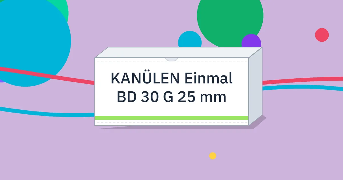 Symbolbild: Packung mit der Aufschrift KANÜLEN Einmal BD 30 G 25 mm (PZN 03221753) – Verfügbarkeit und Bezug in Apotheken in Frankfurt am Main