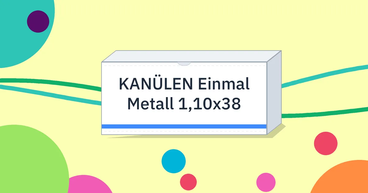 Symbolbild: Packung mit der Aufschrift KANÜLEN Einmal Metall 1,10x38 (PZN 01964817) – Verfügbarkeit und Bezug in Apotheken in Frankfurt am Main