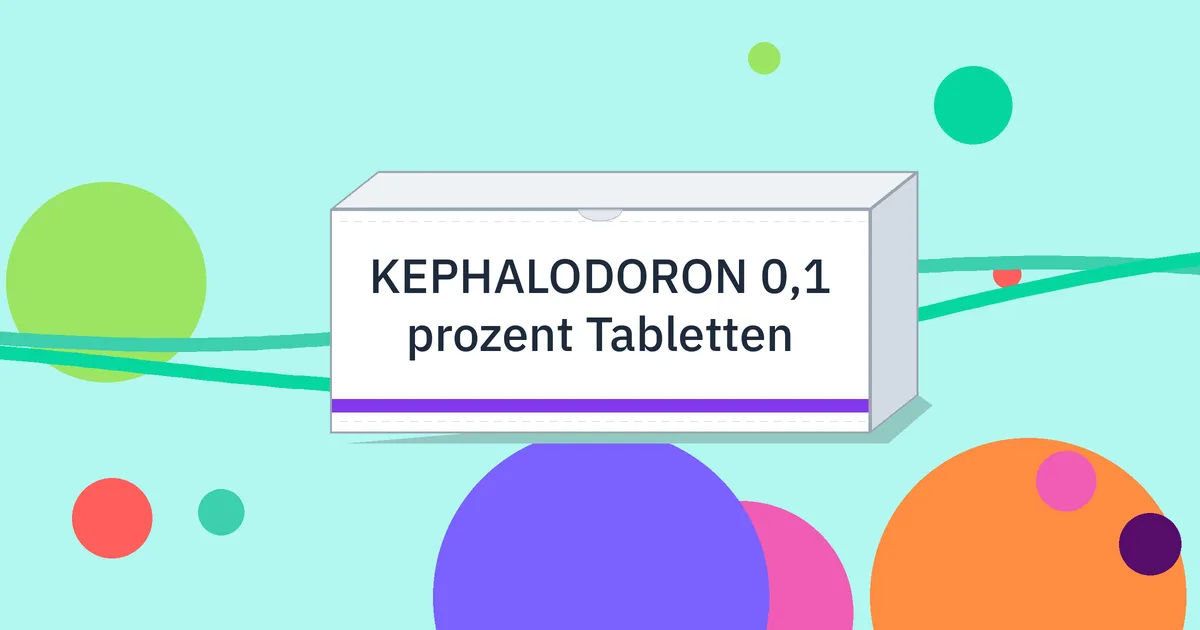 Symbolbild: Packung mit der Aufschrift KEPHALODORON 0,1 prozent Tabletten (PZN 08525104) – Verfügbarkeit und Bezug in Apotheken in Frankfurt am Main