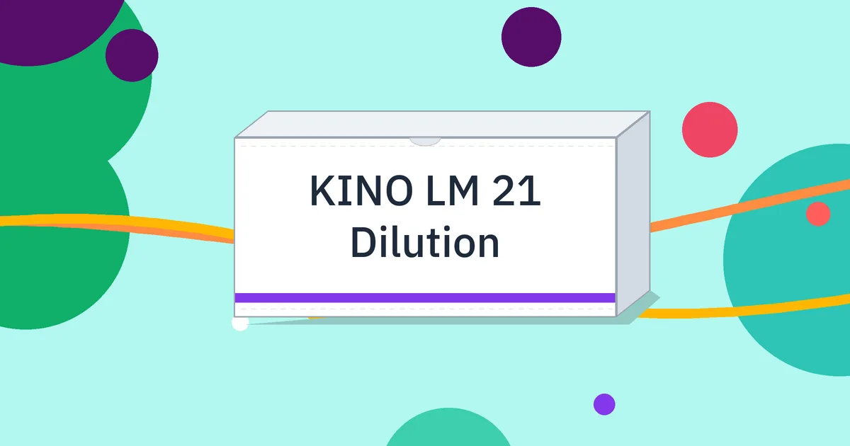 Symbolbild: Packung mit der Aufschrift KINO LM 21 Dilution (PZN 13518603) – Verfügbarkeit und Bezug in Apotheken in Frankfurt am Main