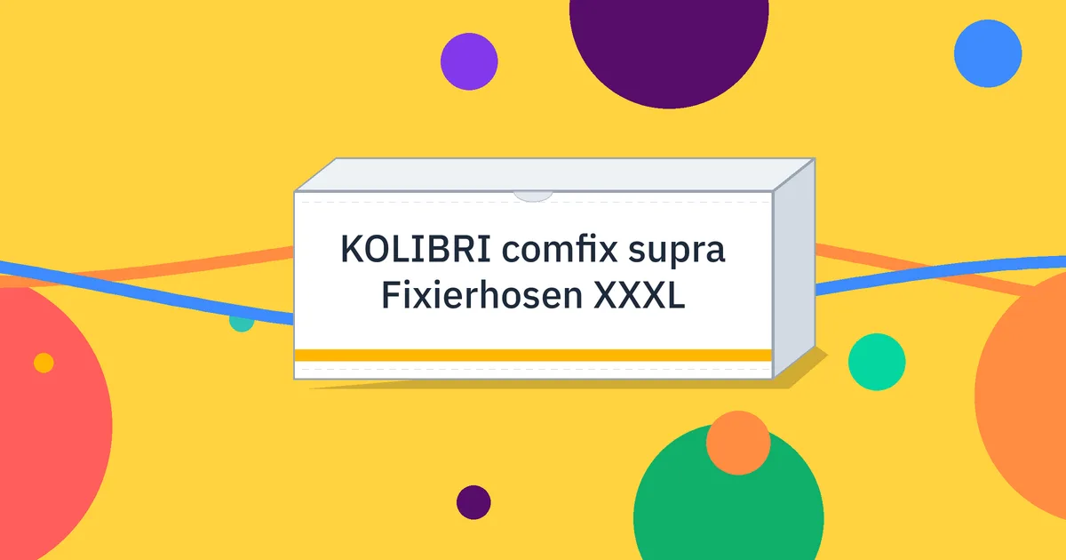 Symbolbild: Packung mit der Aufschrift KOLIBRI comfix supra Fixierhosen XXXL (PZN 13350859) – Verfügbarkeit und Bezug in Apotheken in Frankfurt am Main