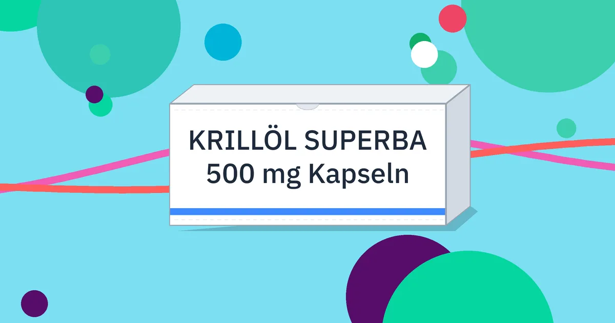 Symbolbild: Packung mit der Aufschrift KRILLÖL SUPERBA 500 mg Kapseln (PZN 11685857) – Verfügbarkeit und Bezug in Apotheken in Frankfurt am Main