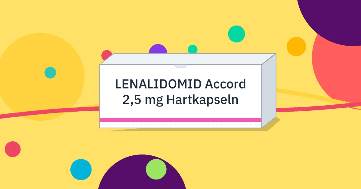 Symbolbild: Packung mit der Aufschrift LENALIDOMID Accord 2,5 mg Hartkapseln (PZN 17270933) – Verfügbarkeit und Bezug in Apotheken in Frankfurt am Main