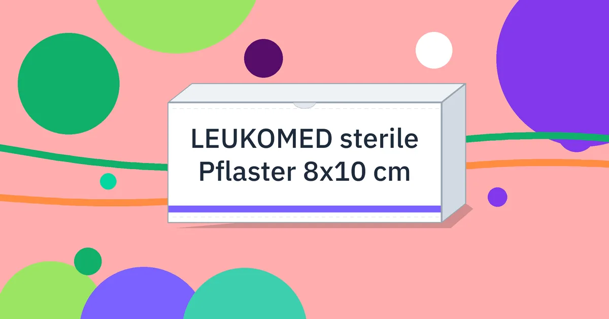 Symbolbild: Packung mit der Aufschrift LEUKOMED sterile Pflaster 8x10 cm (PZN 16595188) – Verfügbarkeit und Bezug in Apotheken in Frankfurt am Main