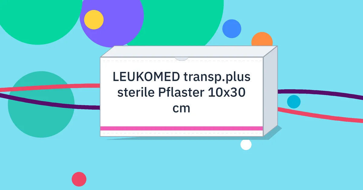 Symbolbild: Packung mit der Aufschrift LEUKOMED transp.plus sterile Pflaster 10x30 cm (PZN 16002202) – Verfügbarkeit und Bezug in Apotheken in Frankfurt am Main