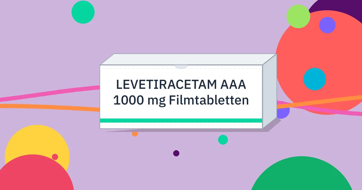 Symbolbild: Packung mit der Aufschrift LEVETIRACETAM AAA 1000 mg Filmtabletten (PZN 09381624) – Verfügbarkeit und Bezug in Apotheken in Frankfurt am Main