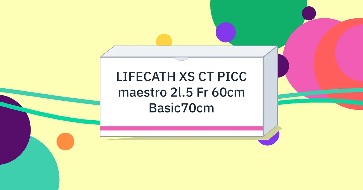 Symbolbild: Packung mit der Aufschrift LIFECATH XS CT PICC maestro 2l.5 Fr 60cm Basic70cm (PZN 19127915) – Verfügbarkeit und Bezug in Apotheken in Frankfurt am Main