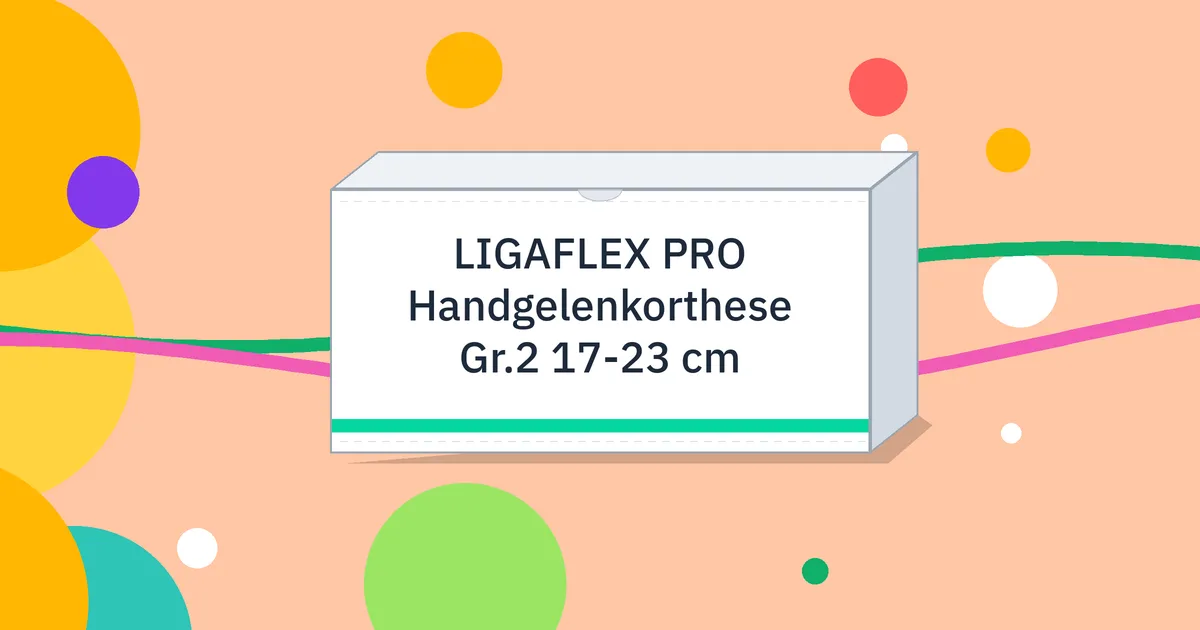Symbolbild: Packung mit der Aufschrift LIGAFLEX PRO Handgelenkorthese Gr.2 17-23 cm (PZN 11662885) – Verfügbarkeit und Bezug in Apotheken in Frankfurt am Main