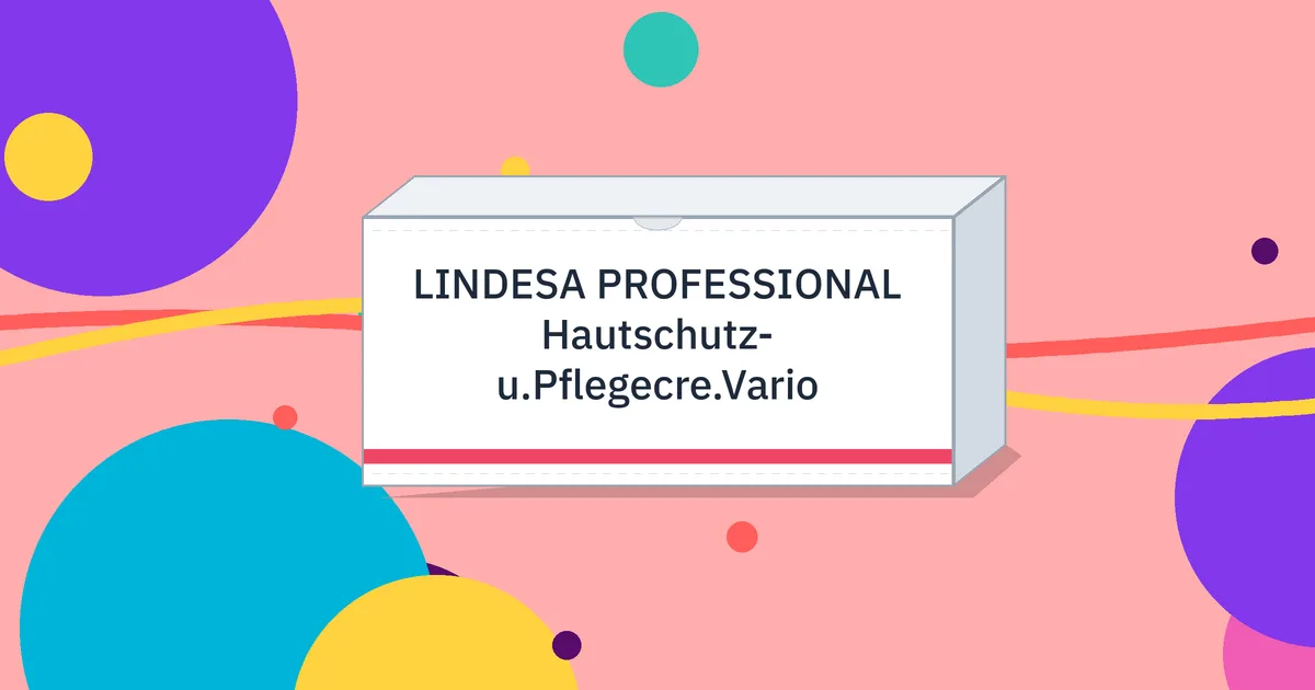 Symbolbild: Packung mit der Aufschrift LINDESA PROFESSIONAL Hautschutz- u.Pflegecre.Vario (PZN 17291220) – Verfügbarkeit und Bezug in Apotheken in Frankfurt am Main